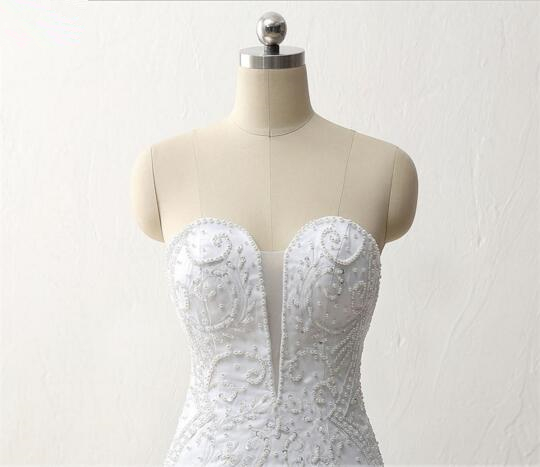 2016 Real Picture Tiered Organza Ball Gown Wedding Dress Crystal Beads ...